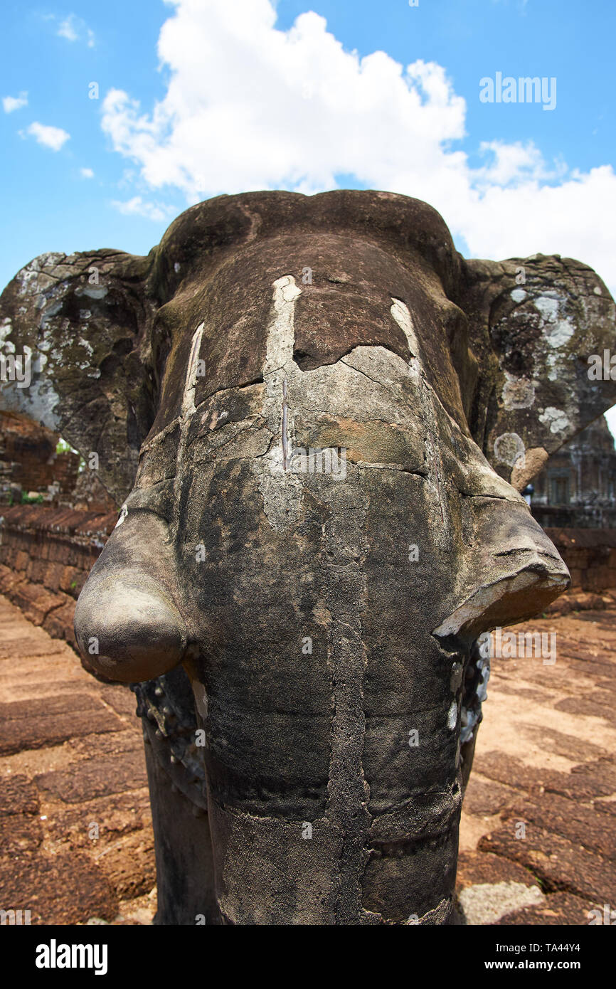 Elephant statue at East Mebon temple (built in Pre Rup style) in Angkor ...