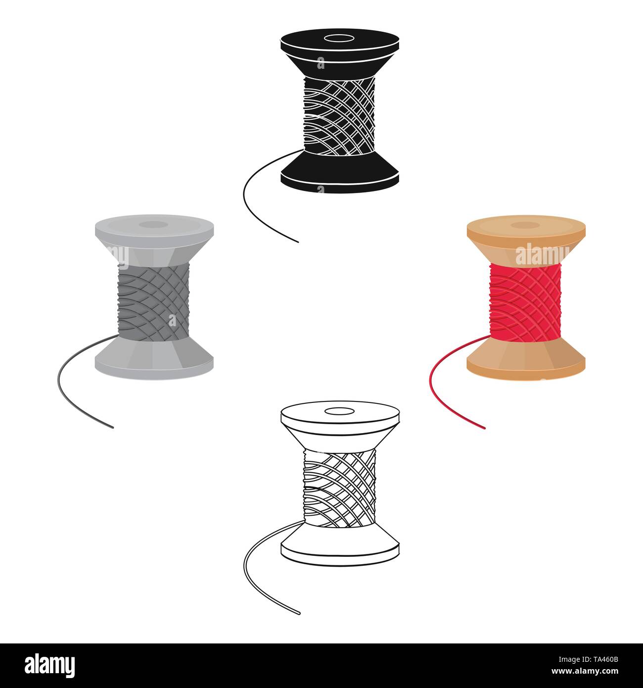 accessory,atelier,basting,bobbin,cartoon,black,coil,coiled,component ...