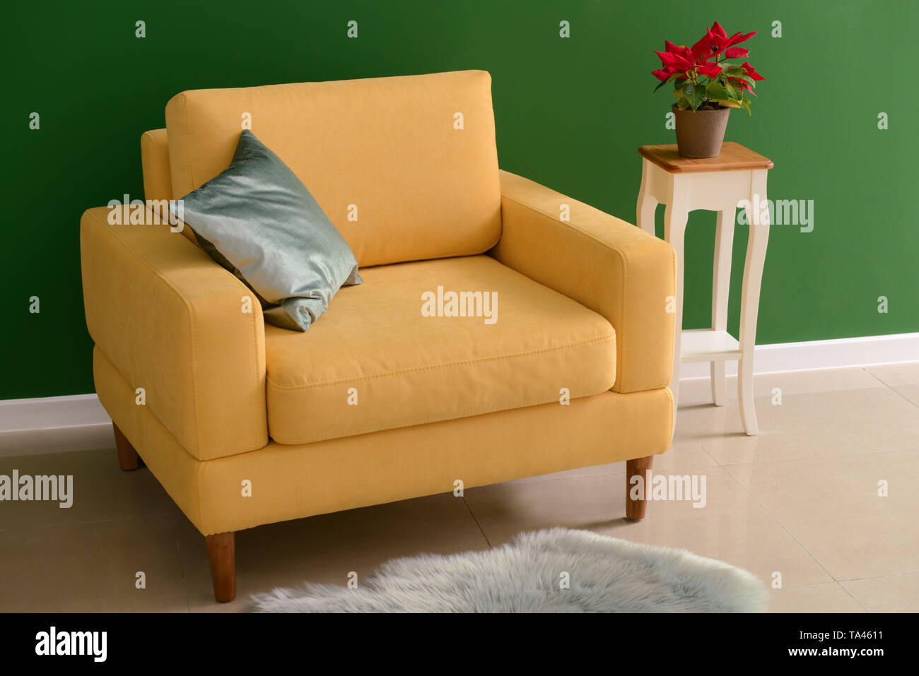 Interior of modern room with comfortable armchair Stock Photo - Alamy