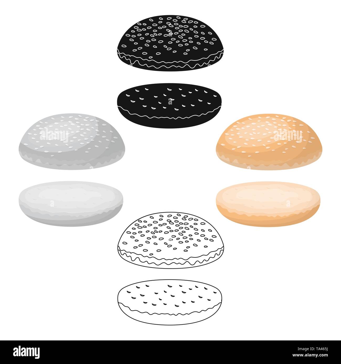 Burger and ingredients cartoon icons in set collection for design ...