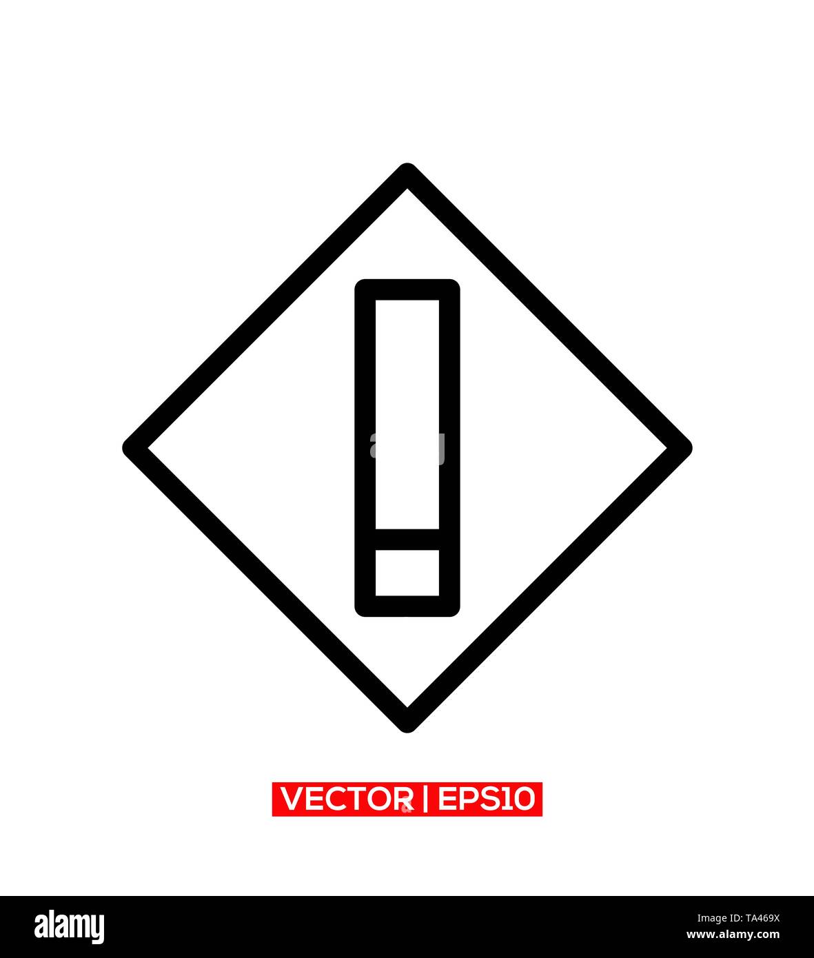 Exclamation Caution Mark Icon Vector Illustration Stock Photo - Alamy