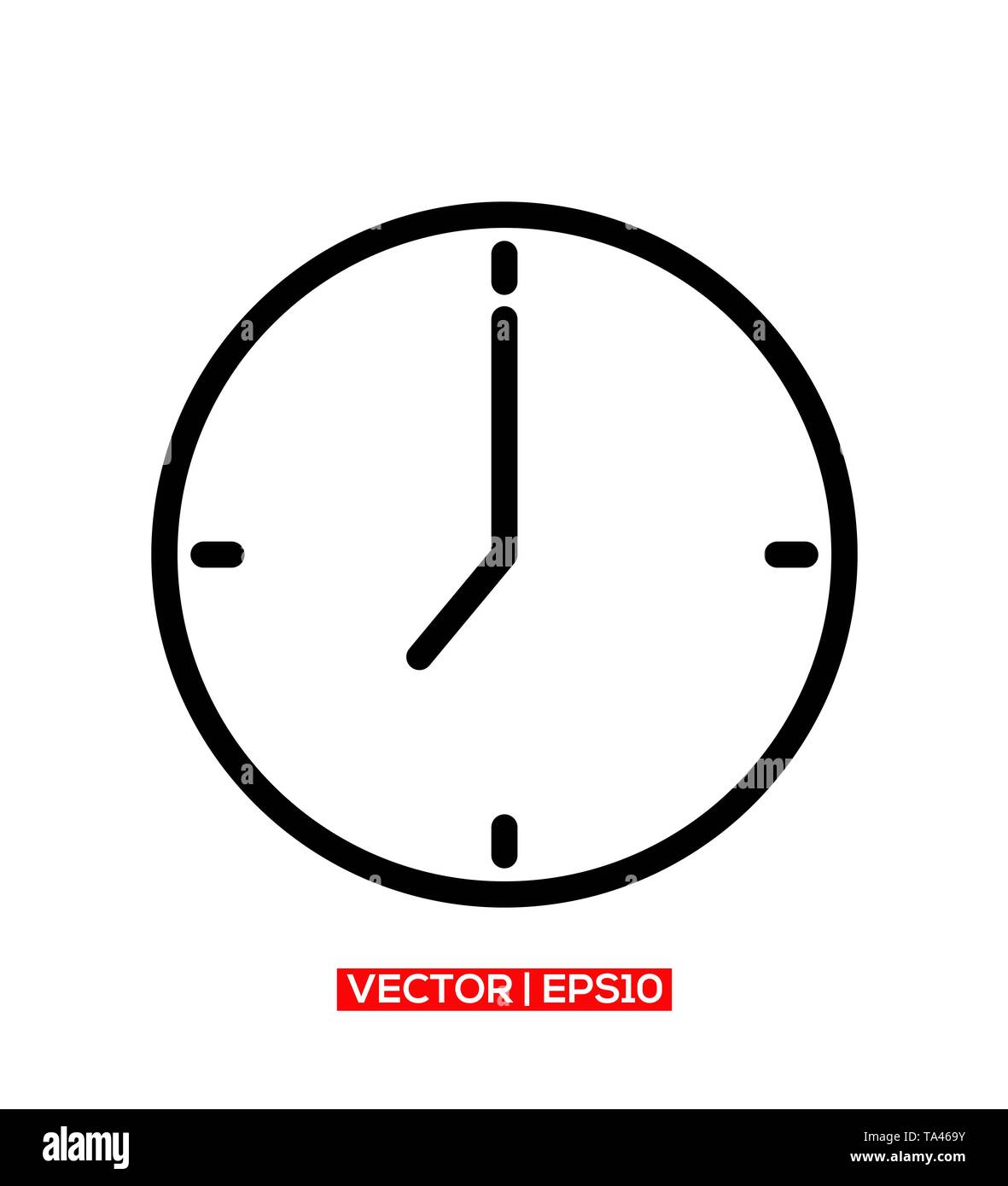 Clock Icon Vector Illustration Stock Photo - Alamy