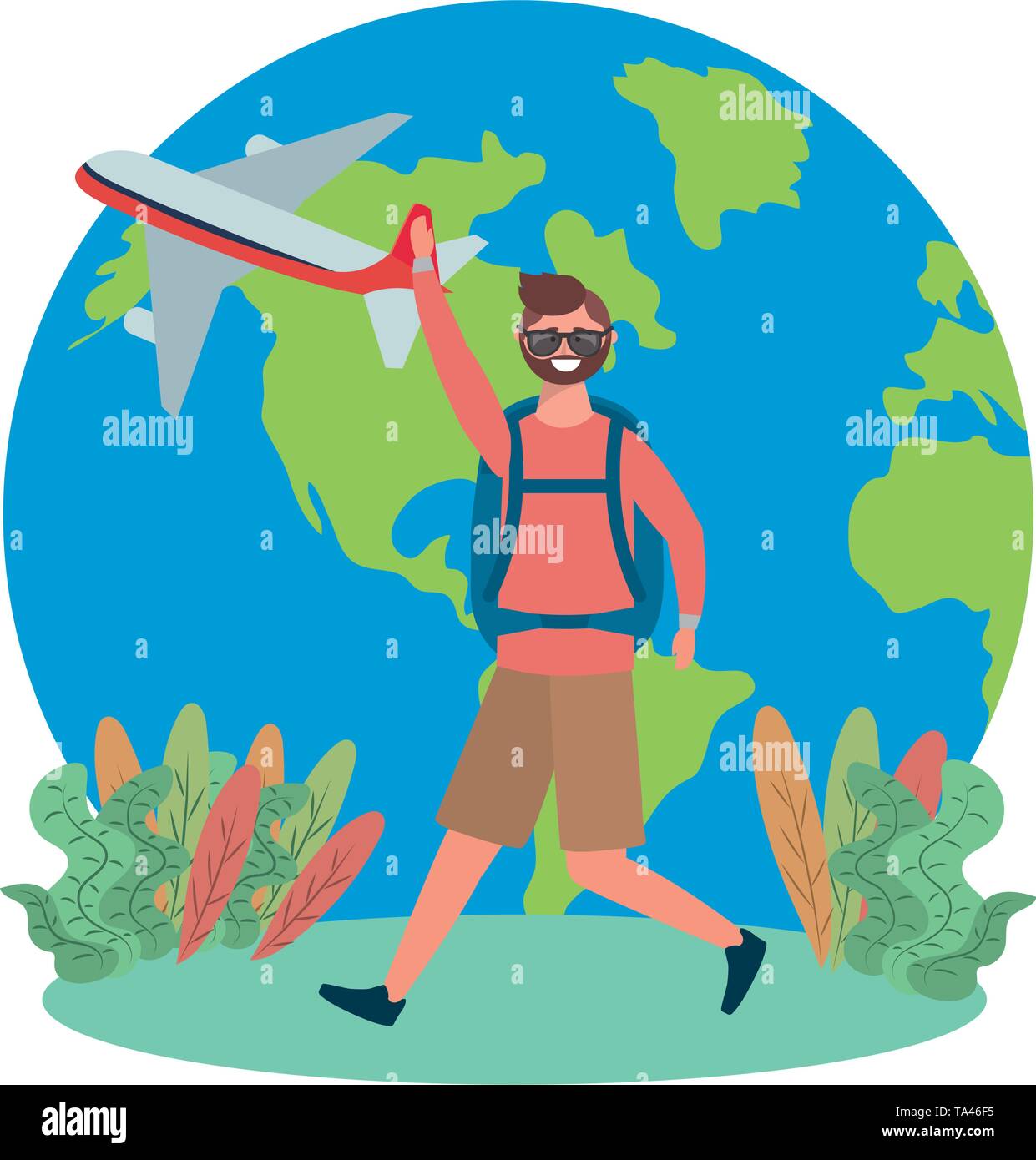 Tourist man design, Avatar bag travel trip vacation and traveler theme ...