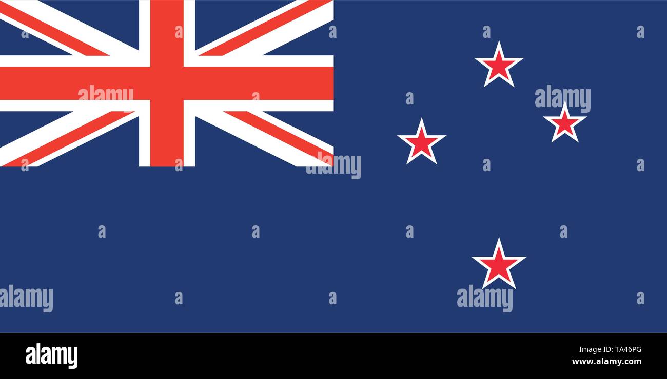 Vector flag of New Zealand. New Zealand Ensign. Union Jack and Southern ...