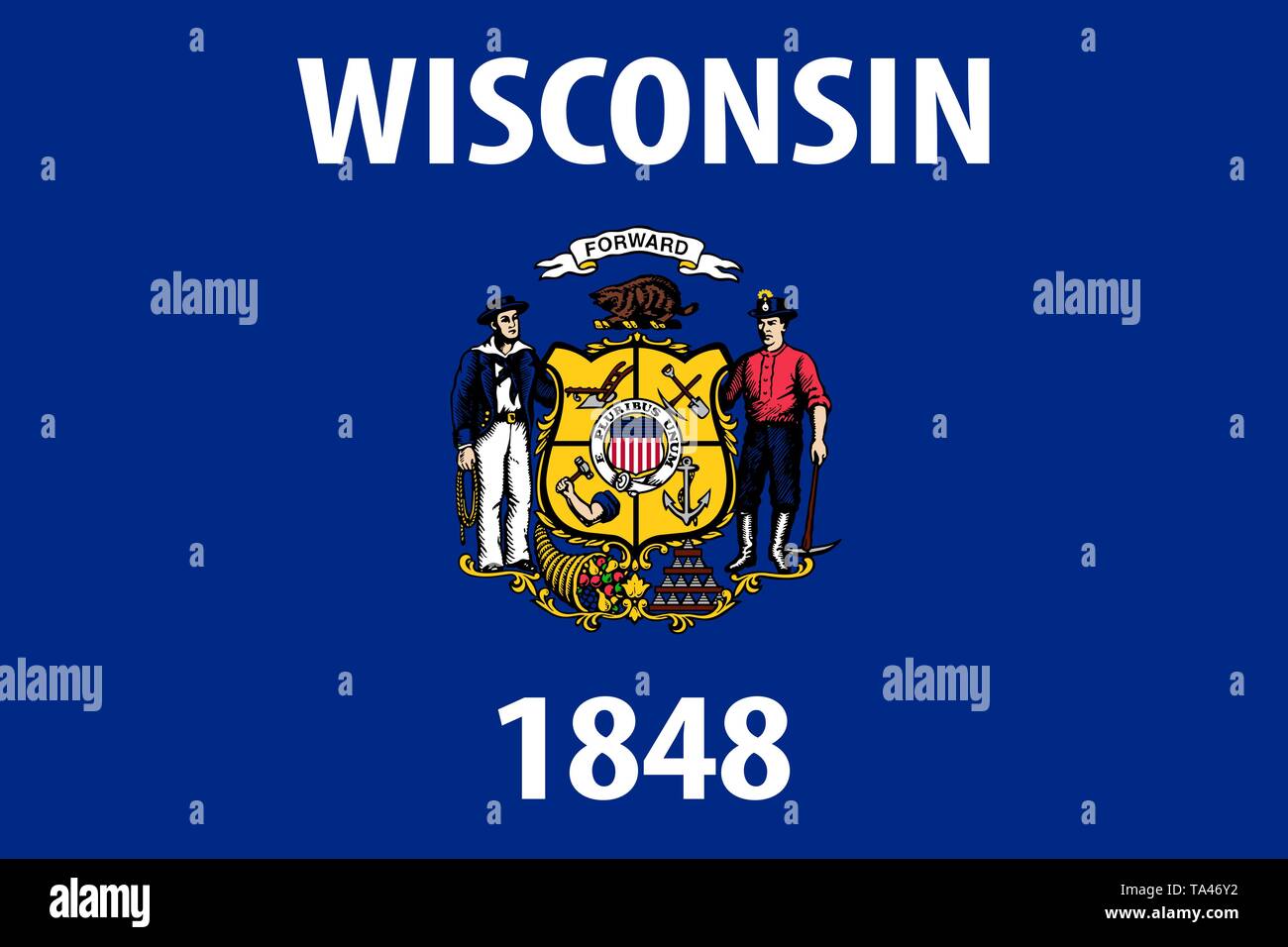 Wisconsin vector flag. Vector illustration. United States of America ...