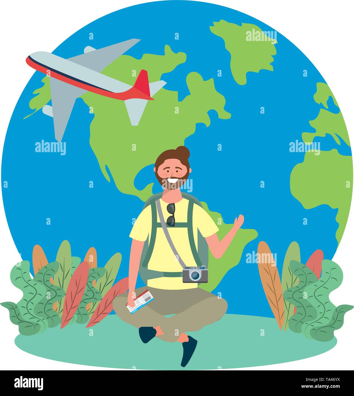 Tourist man design, Avatar bag travel trip vacation and traveler theme ...