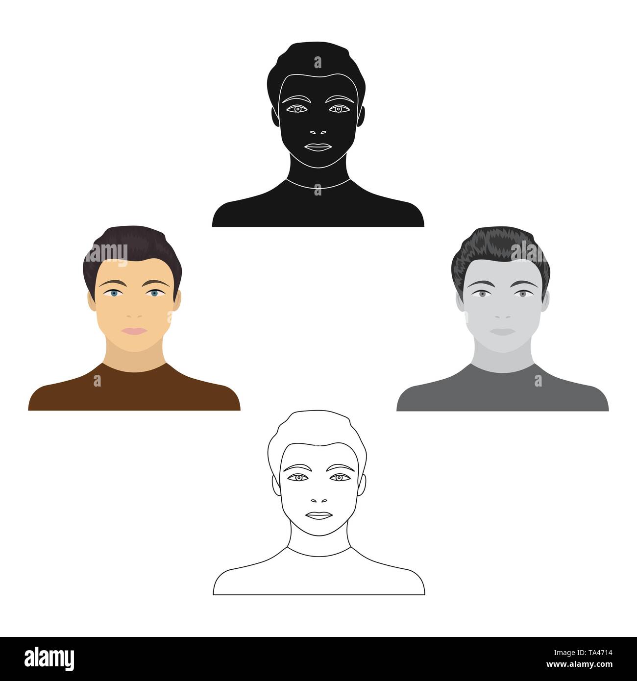 The face of a young guy. Face and appearance single icon in cartoon ...