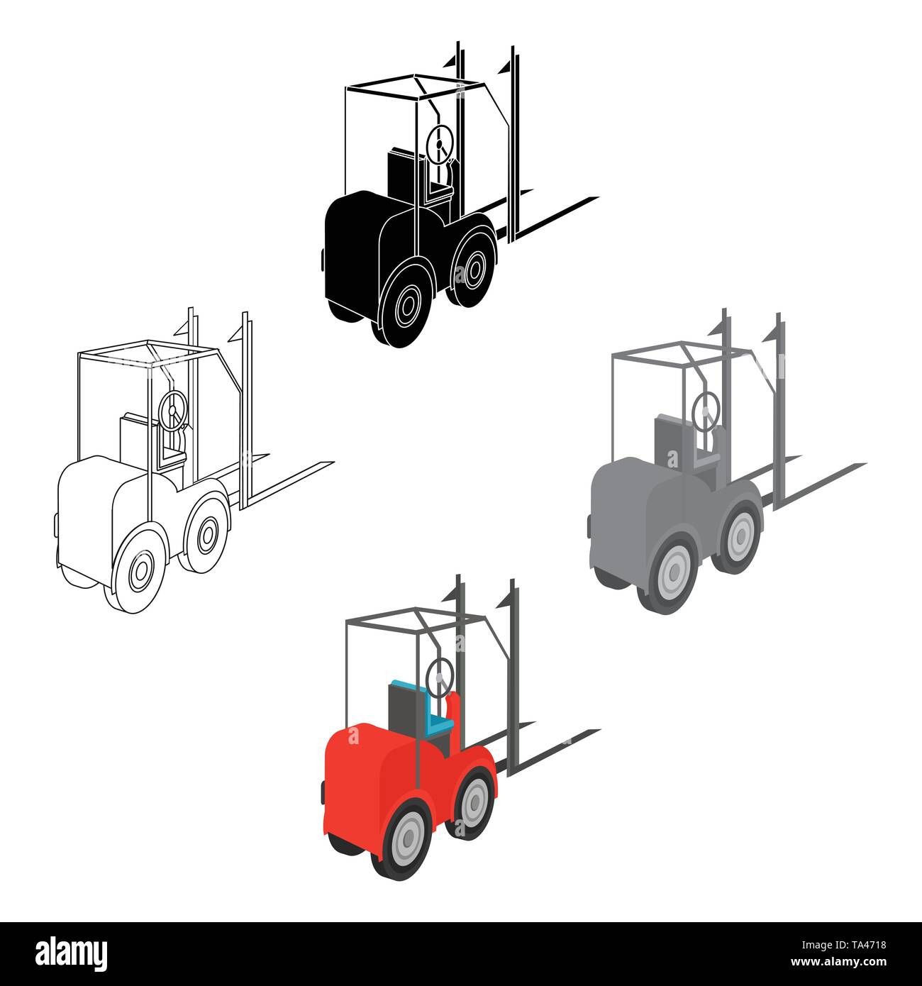 Loader for moving loads. Transportation and delivery single icon in ...
