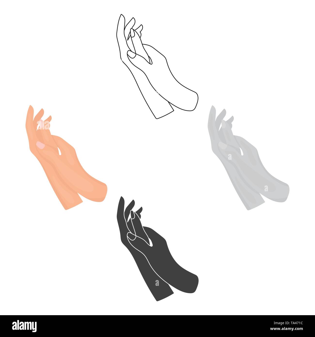 Hands moisturizing icon in cartoon,black style isolated on white ...