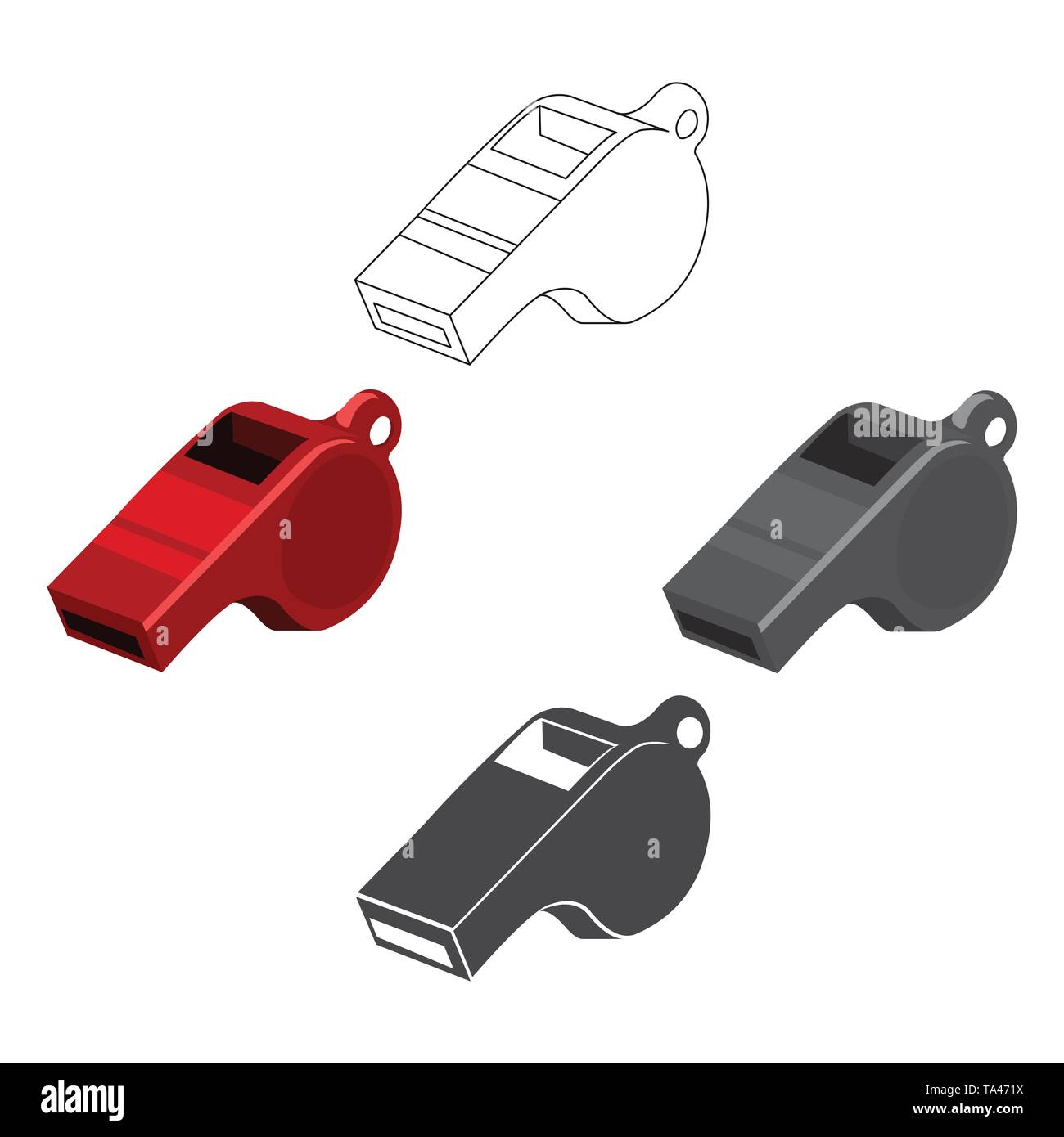 Whistle icon cartoon,black. Single sport icon from the big fitness, healthy, workout Stock ...
