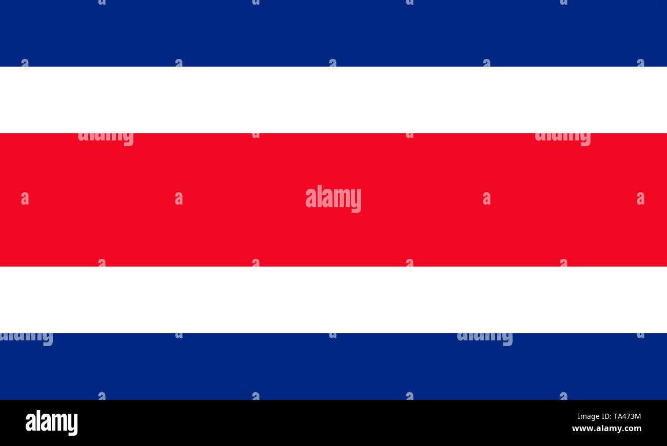 The flag of the Republic of Costa Rica. Vector illustration. Official ...