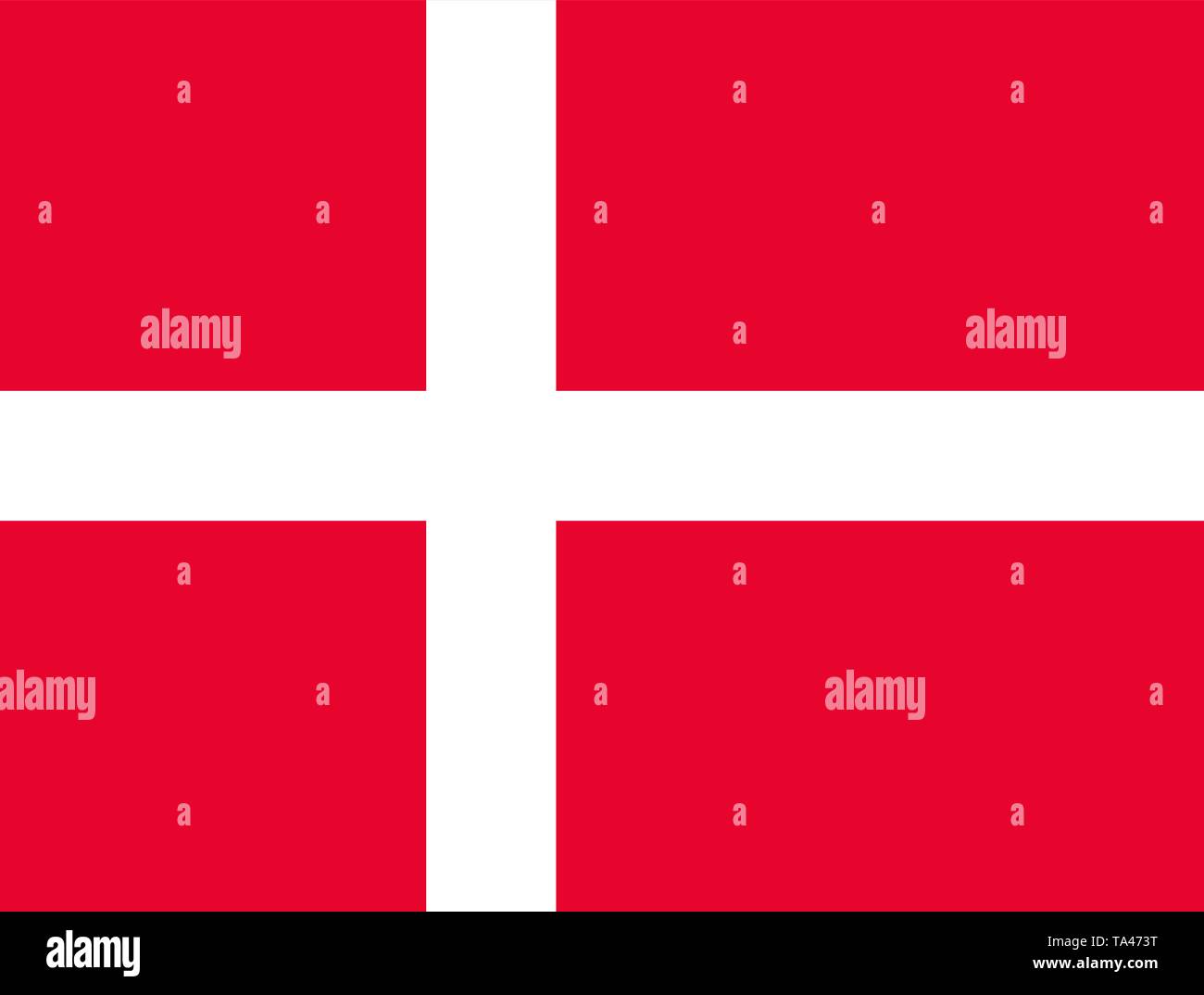The flag of Denmark. Banner with a white on red cross. Copenhagen ...