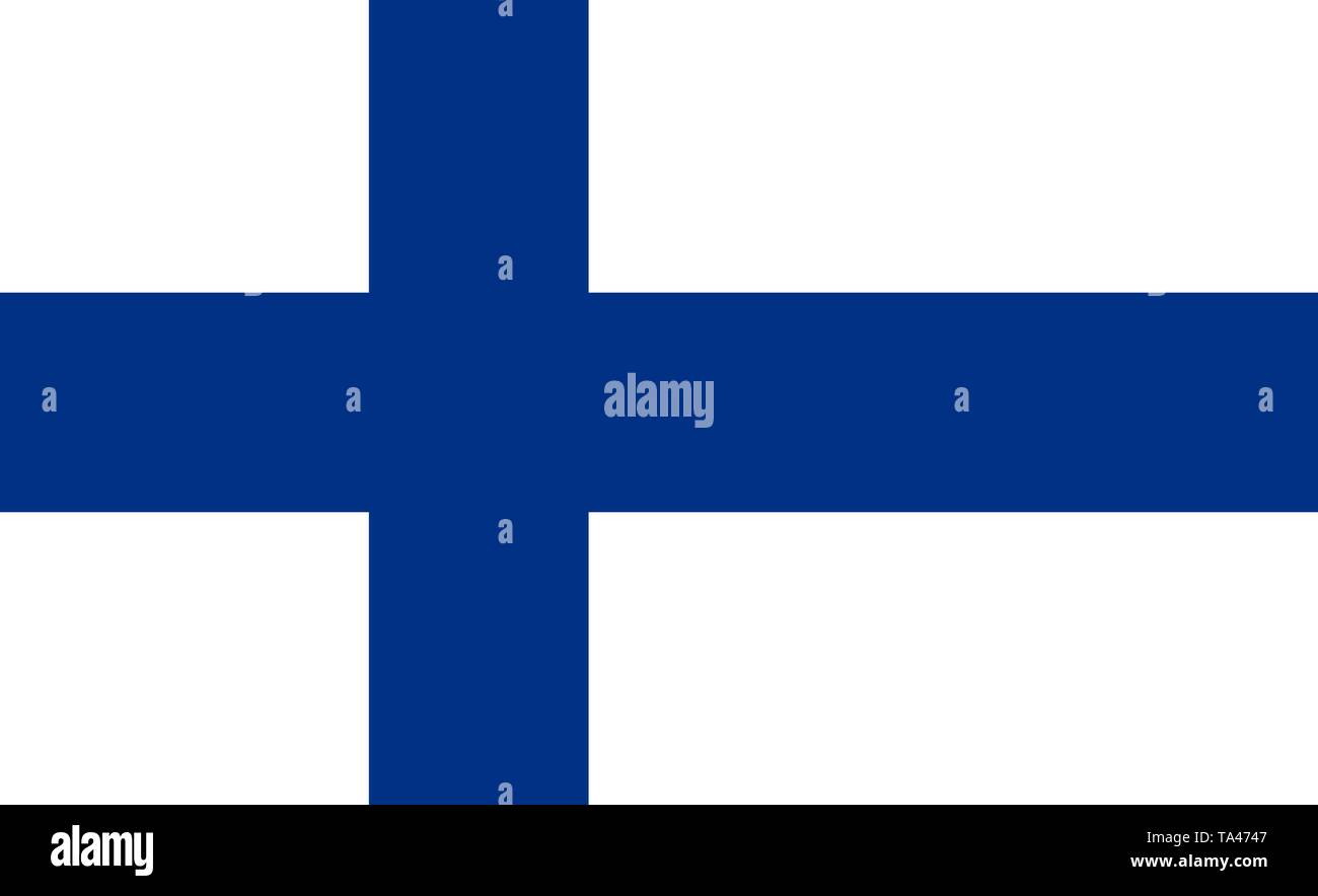 The national flag of Finland. Vector illustration. Helsinki Stock ...