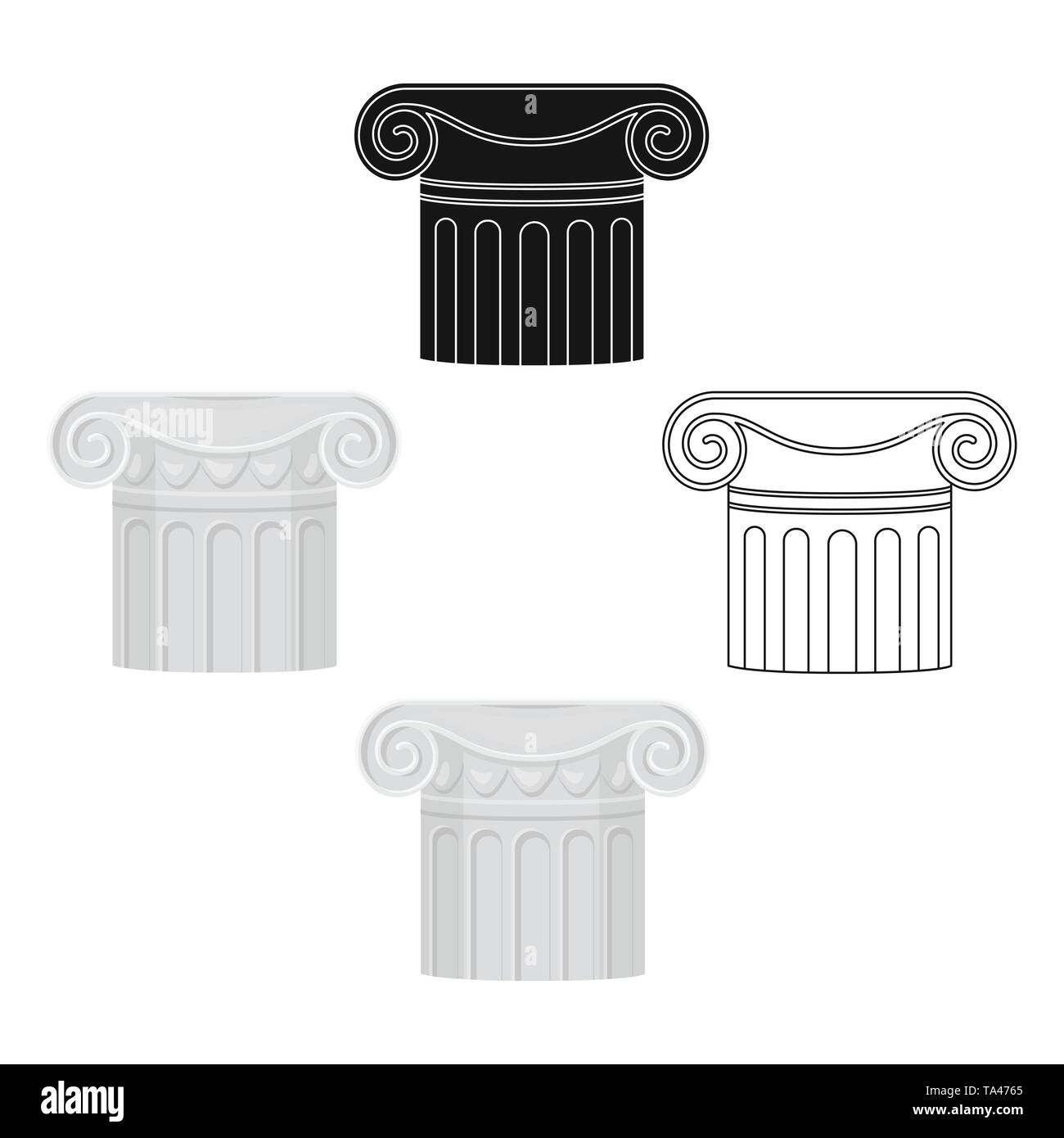 Column icon in cartoon,black style isolated on white background ...
