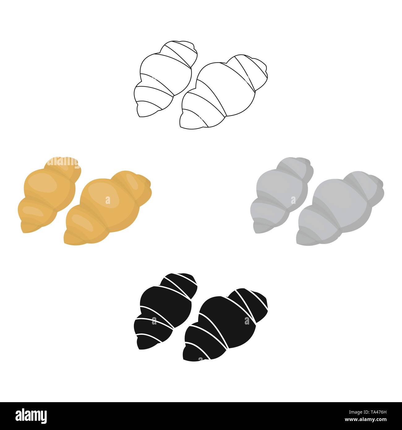 Gnocchi pasta icon in cartoon,black style isolated on white background ...
