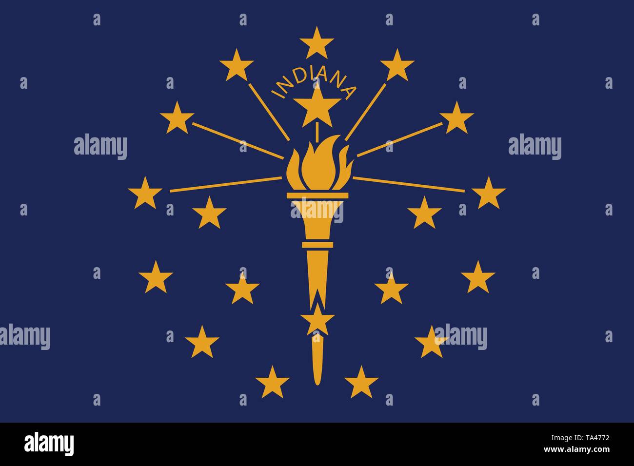 Vector flag illustration of Indiana state, Crossroads of America ...