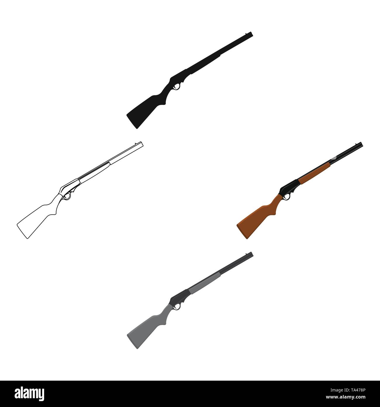 Shotgun icon cartoon,black. Singe western icon from the wild west ...