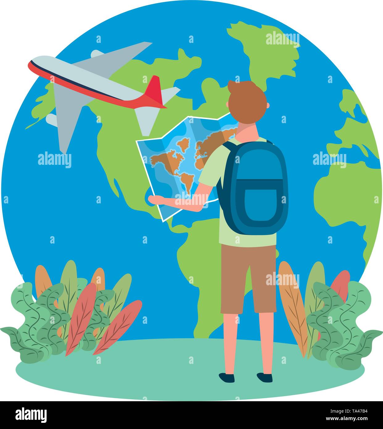 Tourist man design, Avatar bag travel trip vacation and traveler theme ...