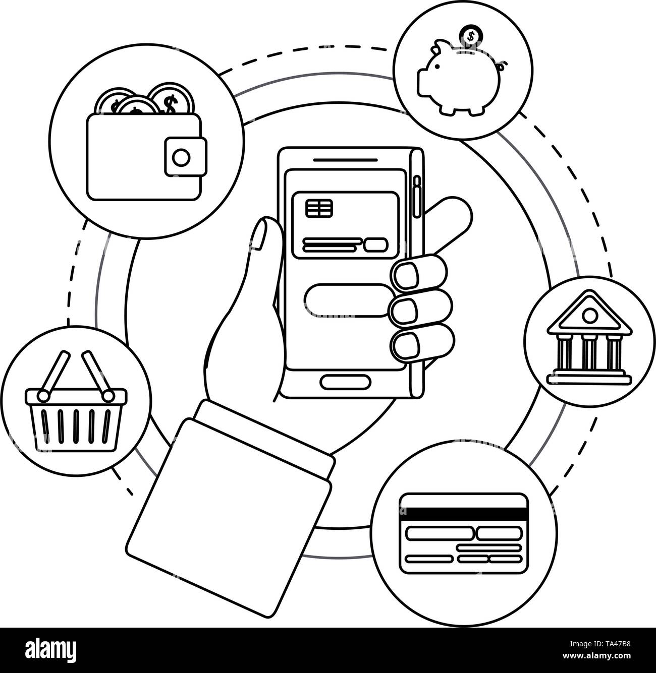 Smartphone design, Store shopping online ecommerce media market and ...