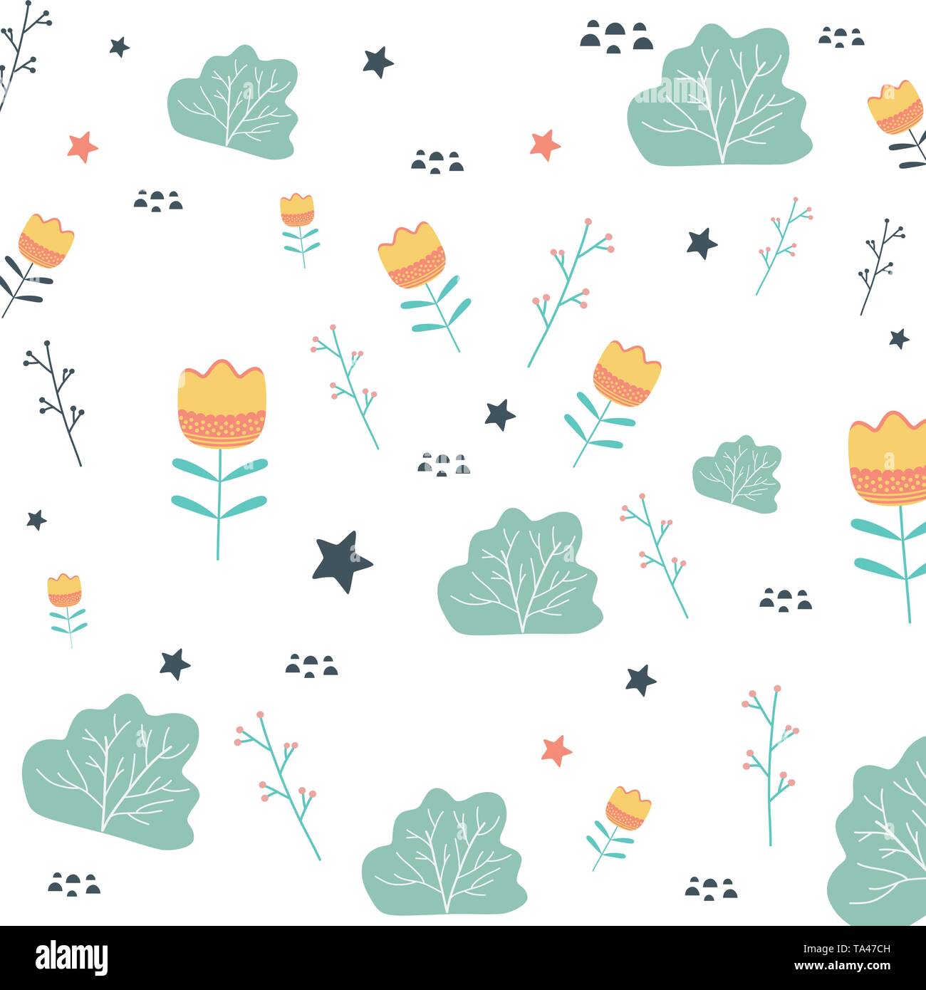 Flowers and leaves design, floral nature plant ornament garden ...