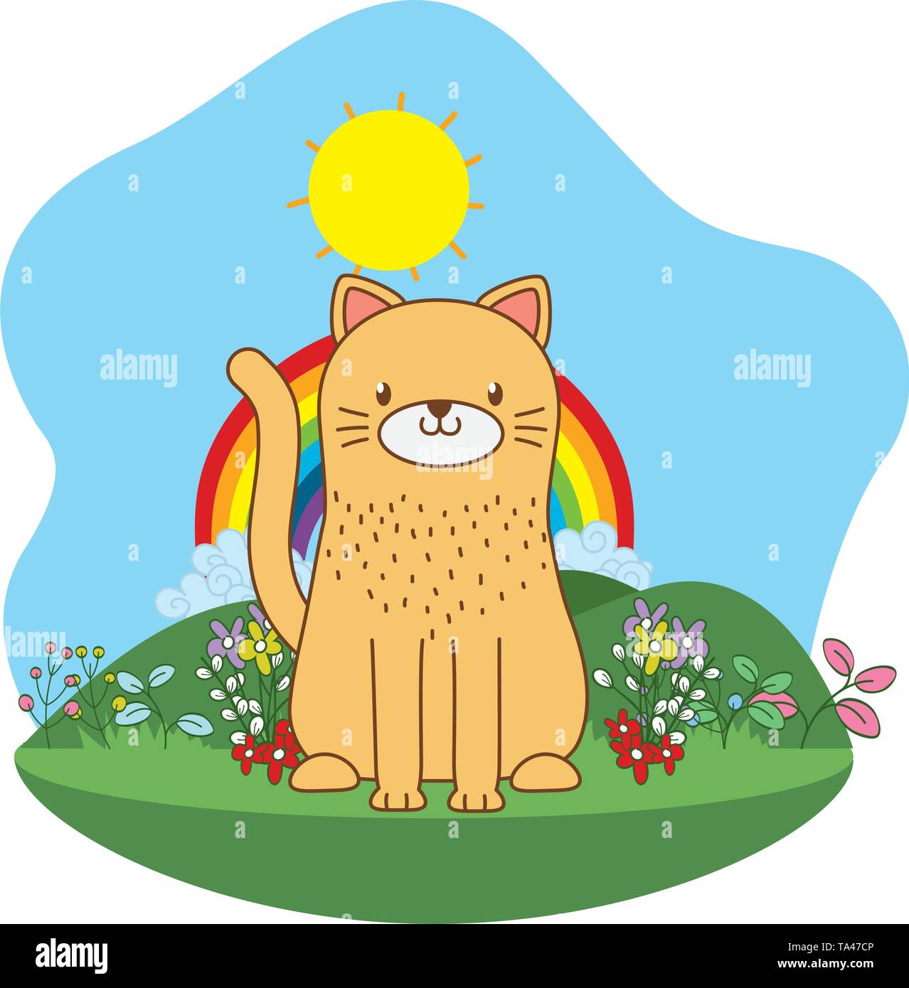 Cat cartoon design, Animal cute zoo life nature and fauna theme Vector ...