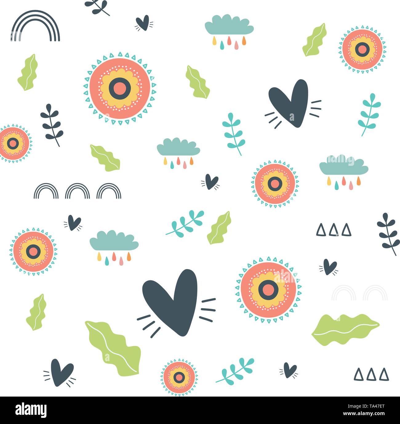 Flowers and leaves design, floral nature plant ornament garden ...