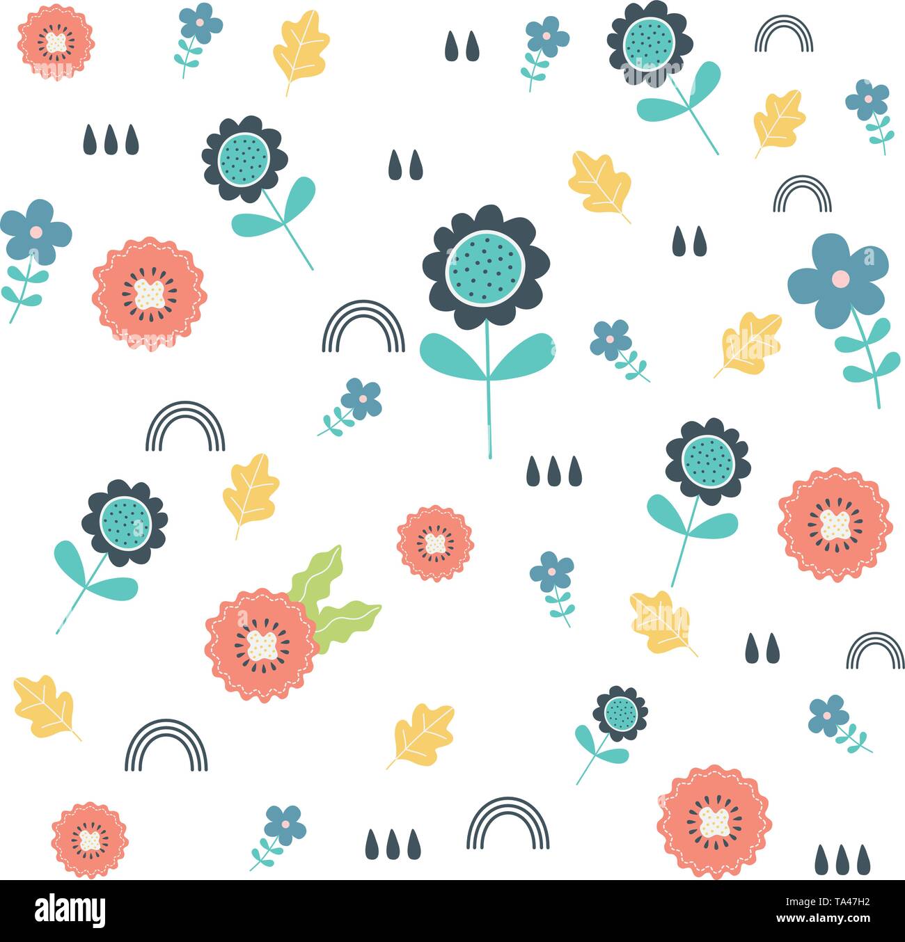 Flowers and leaves design, floral nature plant ornament garden ...