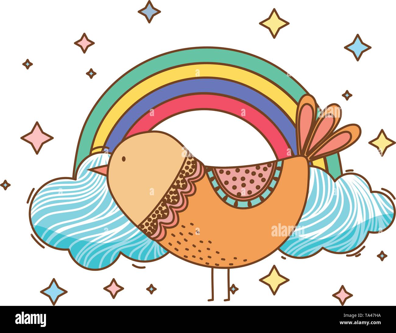 Bird cartoon design, Animal cute zoo life nature and fauna theme Vector ...