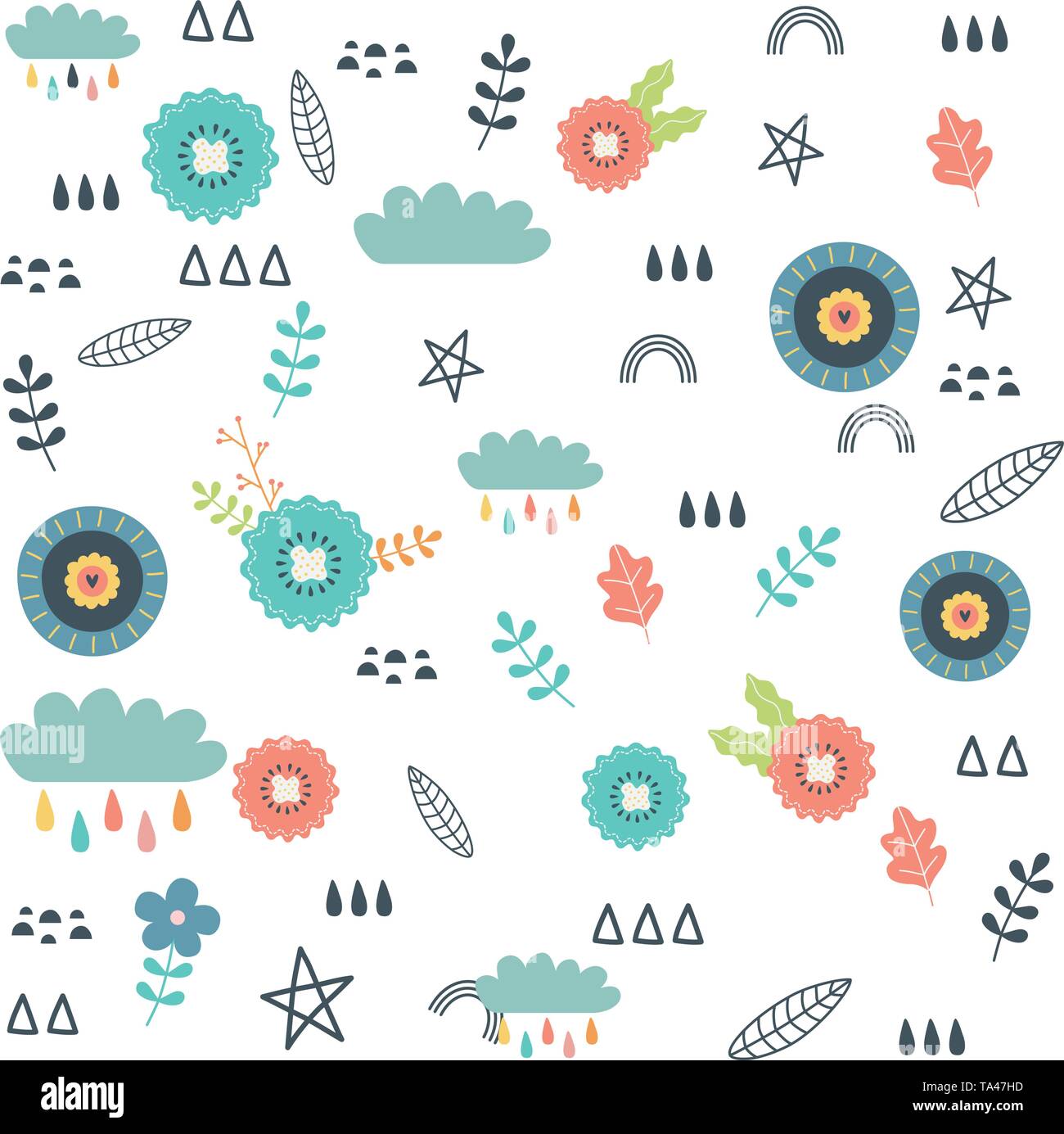 Flowers and leaves design, floral nature plant ornament garden ...