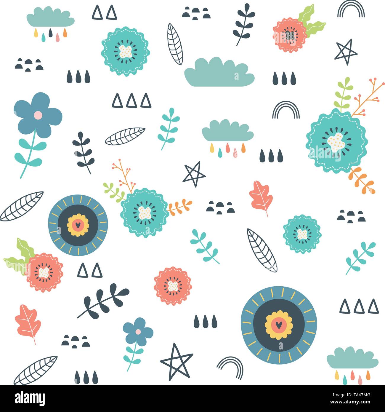 Flowers and leaves design, floral nature plant ornament garden ...