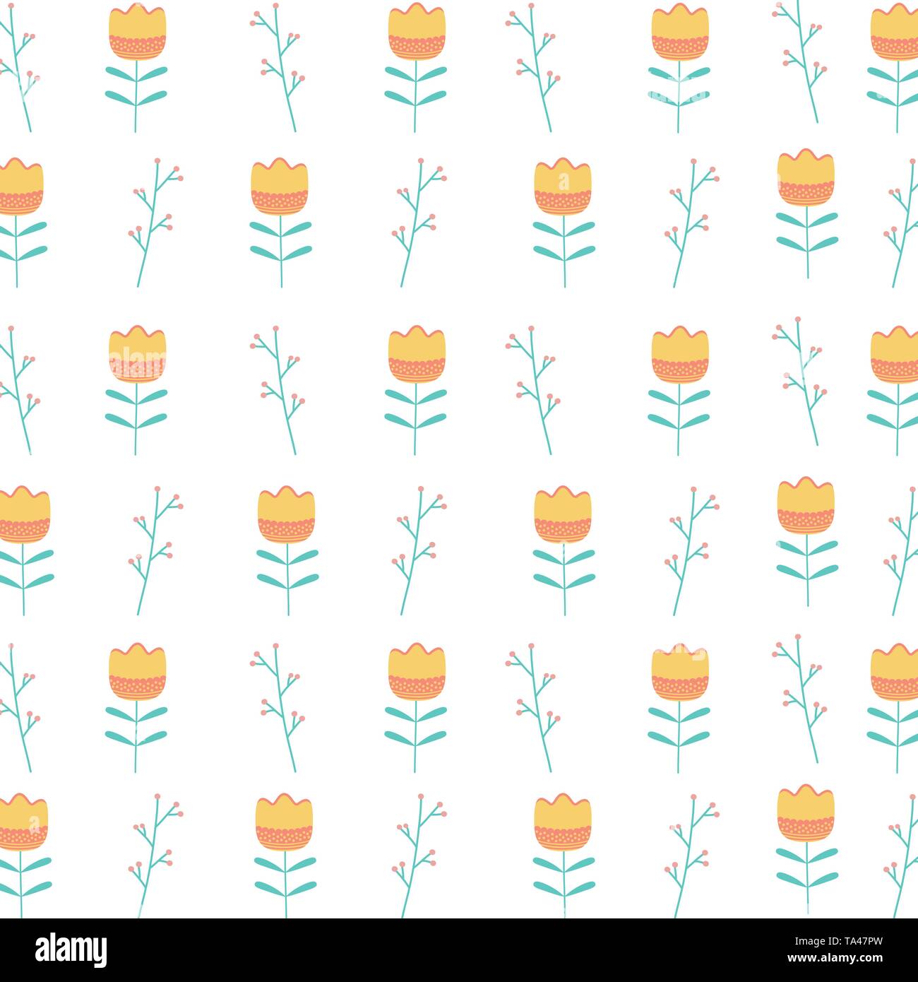 Flowers and leaves design, floral nature plant ornament garden ...