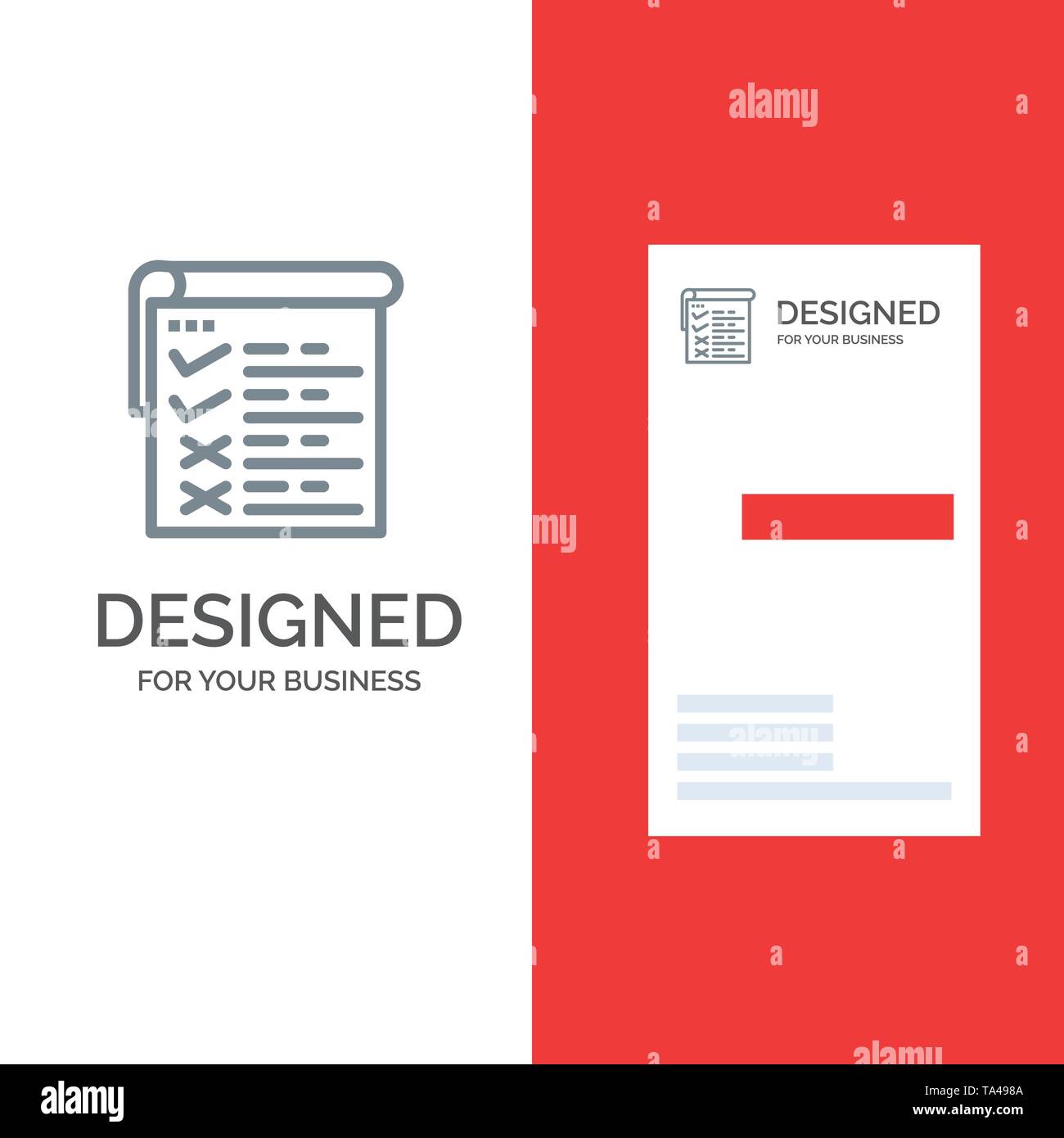 Checklist Testing Report Qa Grey Logo Design And Business Card Template Stock Vector Image