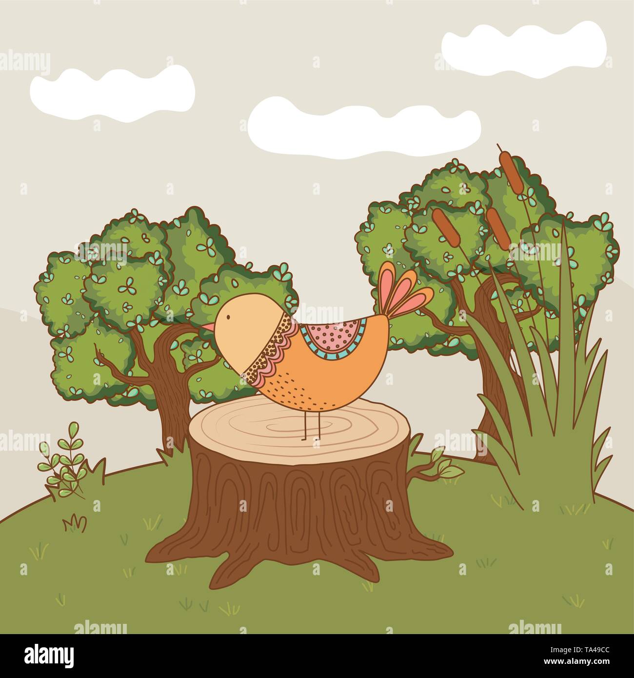 Bird cartoon design, Animal cute zoo life nature and fauna theme Vector ...