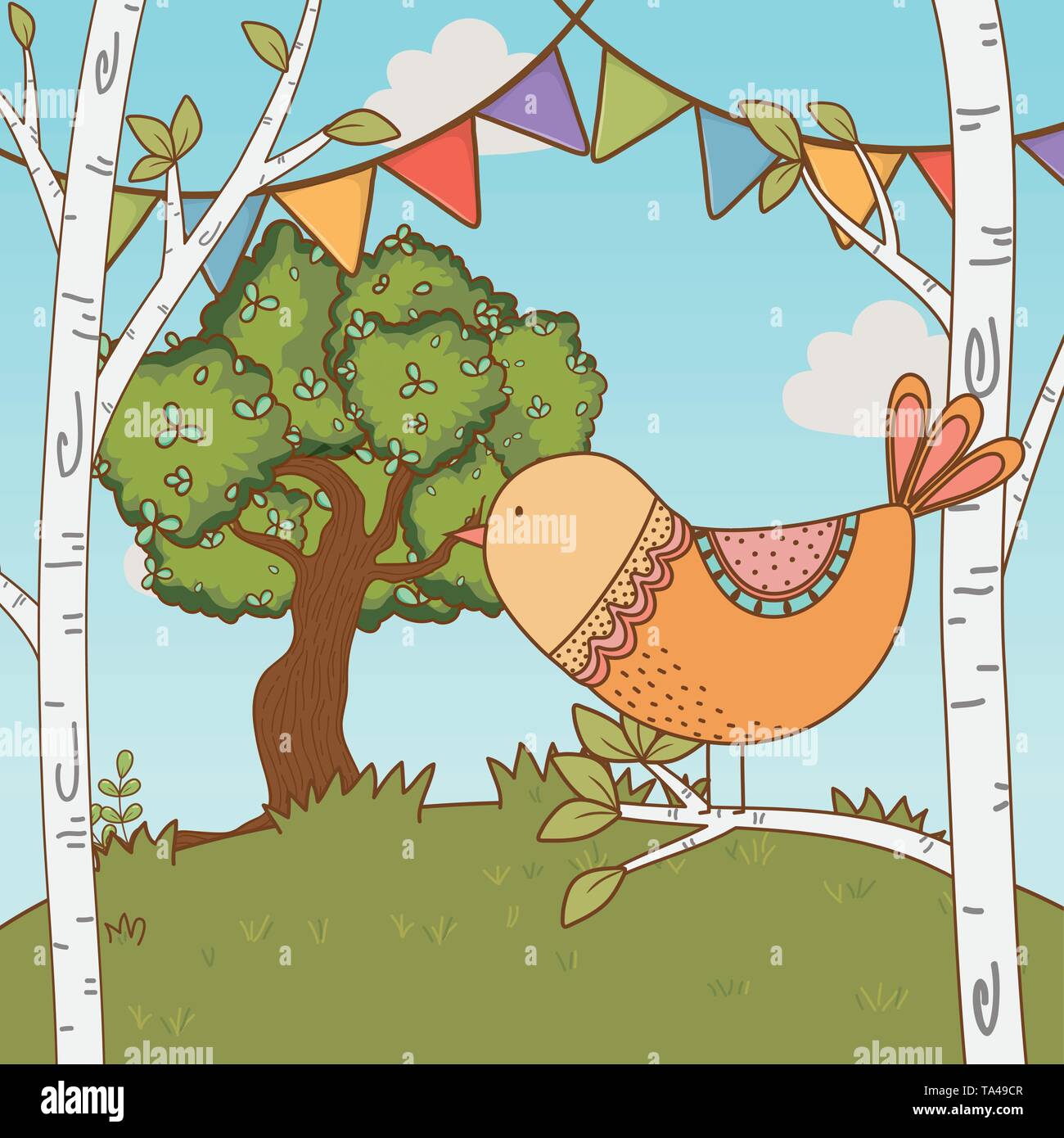 Bird cartoon design, Animal cute zoo life nature and fauna theme Vector ...