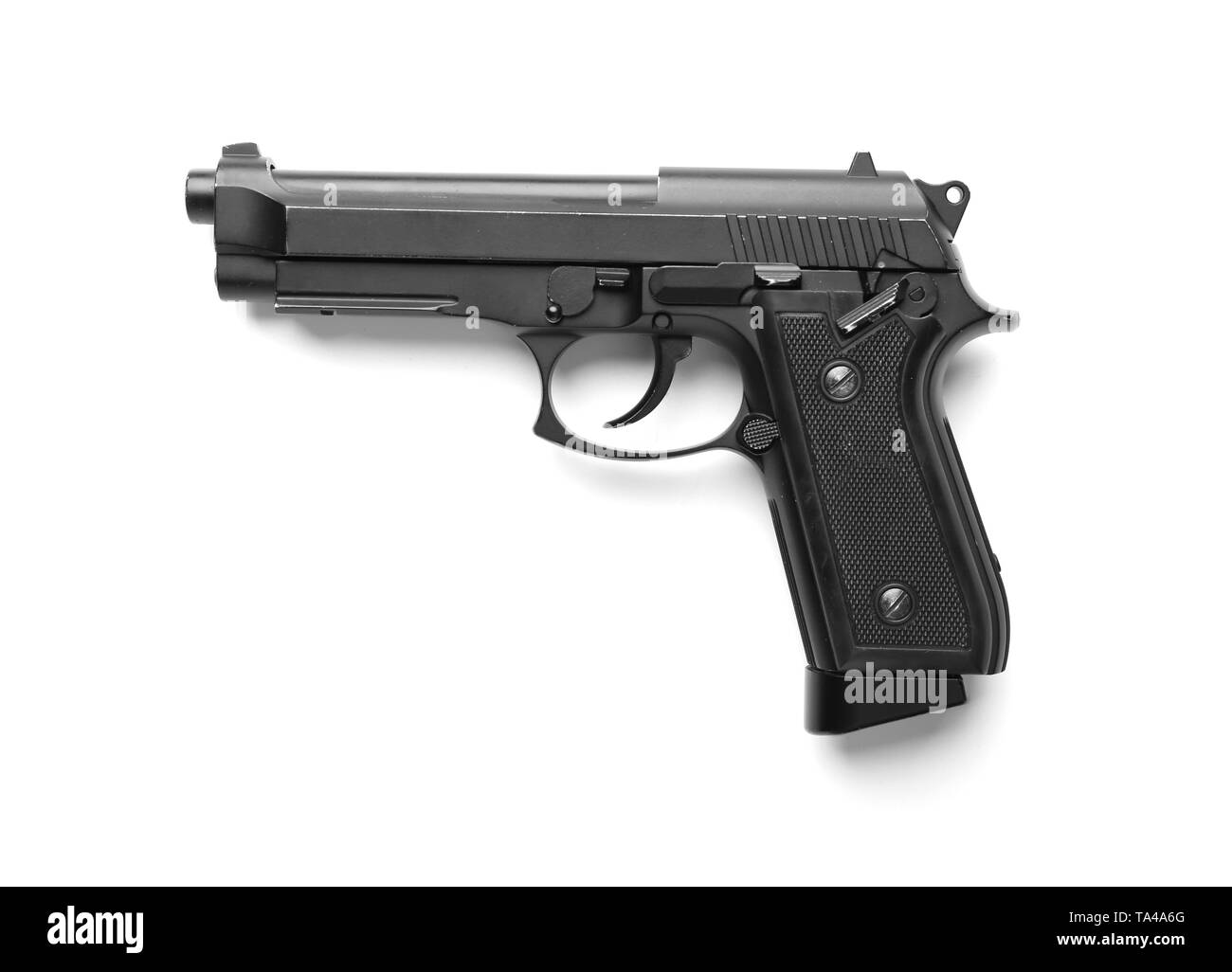Pistol on white background Stock Photo - Alamy