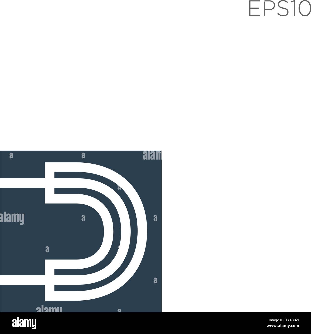 monogram initial d, d logo template black color vector illustration ...