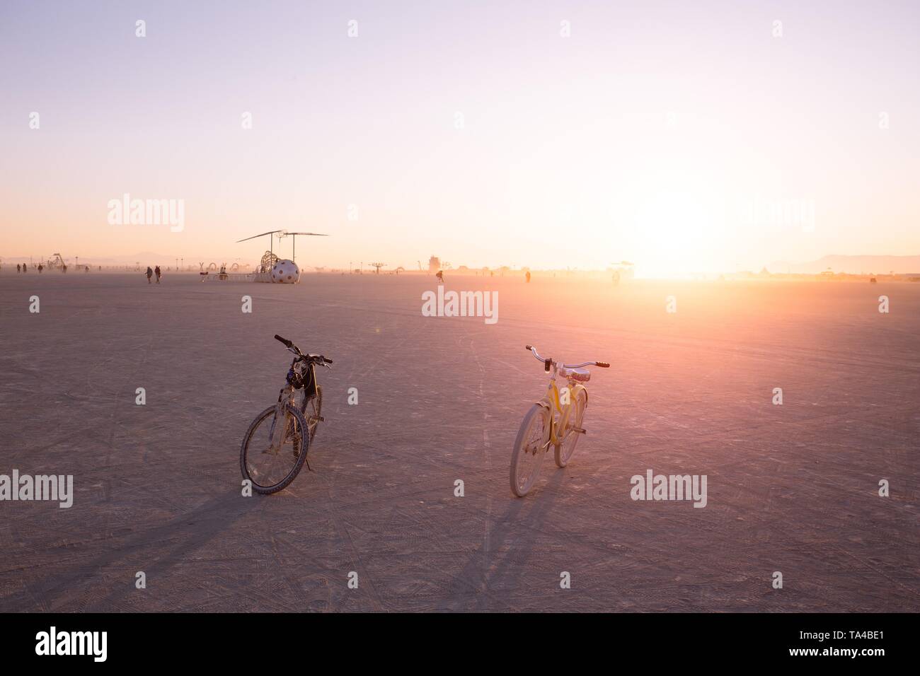 Two bicycles in the Black Rock Desert Stock Photo - Alamy