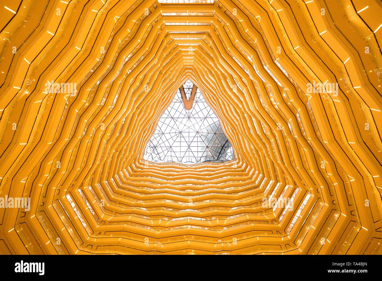A 30-story tall atrium at the top of 100 story skyscraper Stock Photo ...