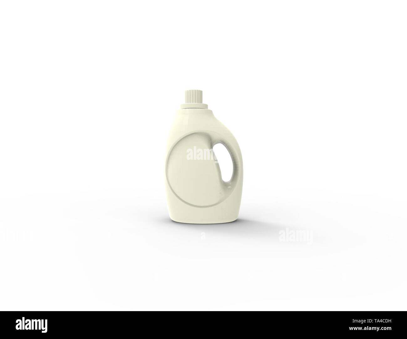 3D rendering of a white washing powder plastic bottle in white ...