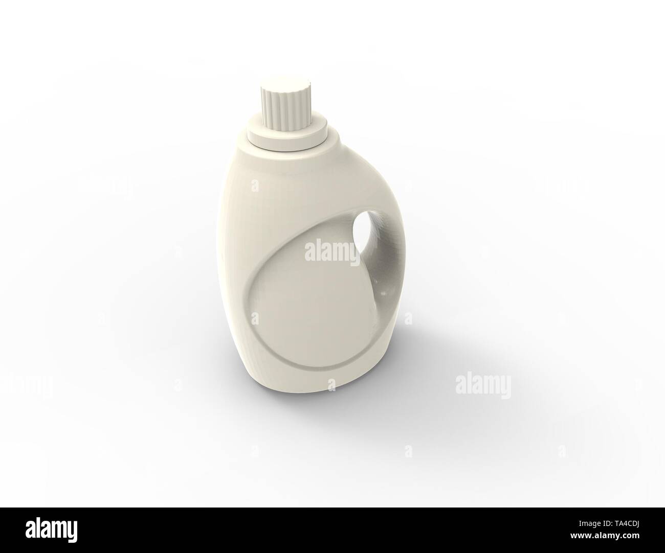 3D rendering of a white washing powder plastic bottle in white ...