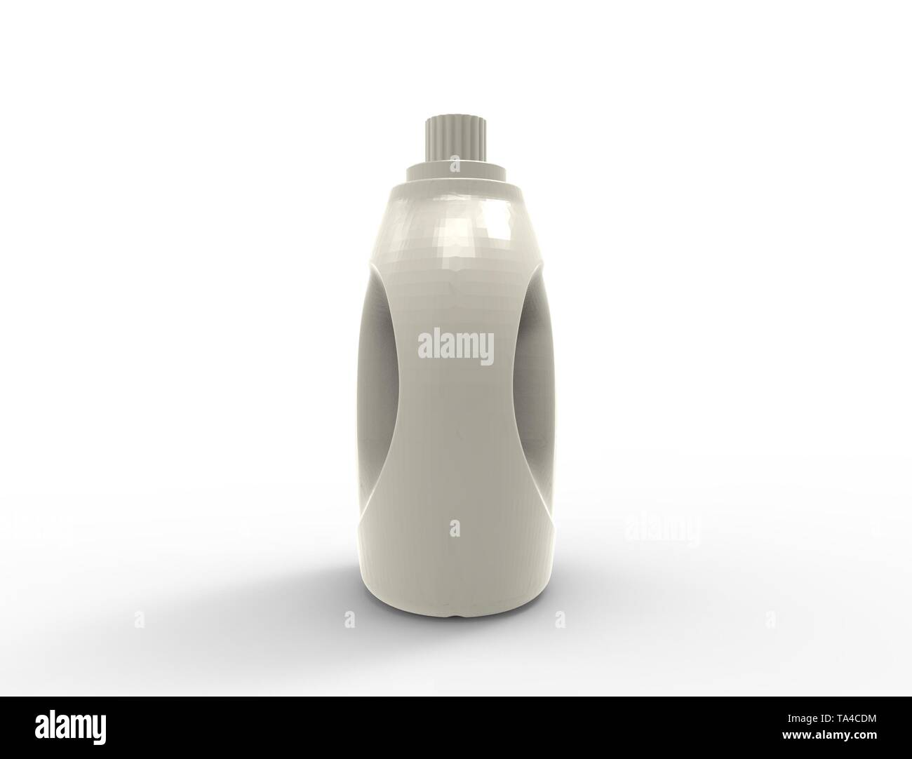 3D rendering of a white washing powder plastic bottle in white ...