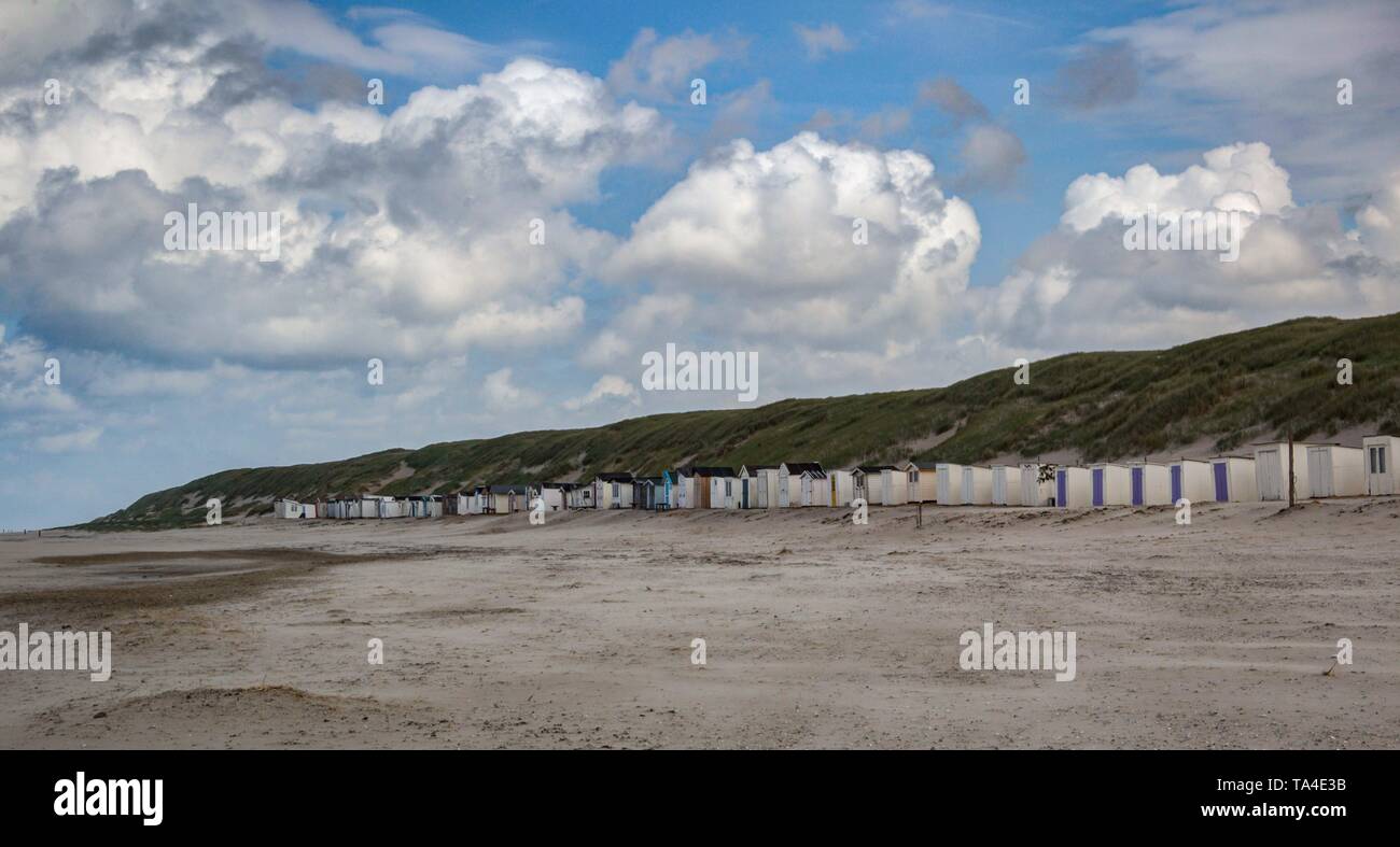 Dutch beach on a clear day with some clouds in the Netherlands Stock ...