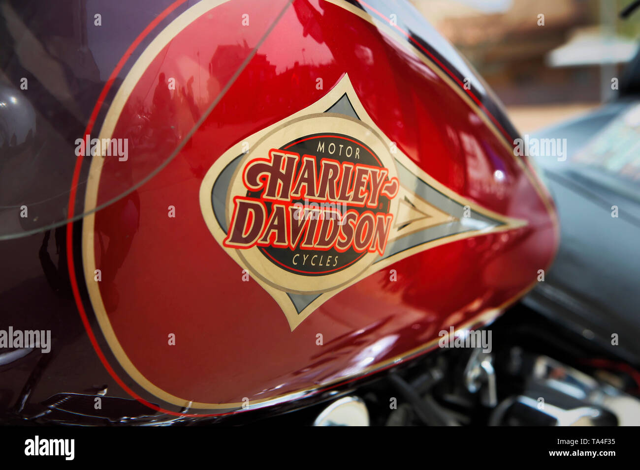Red chopper harley davidson hi-res stock photography and images - Alamy