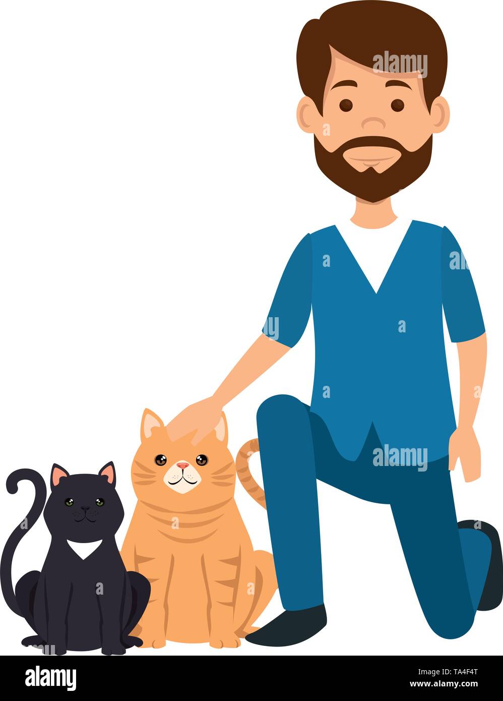veterinary doctor with cats avatar character Stock Vector Image & Art ...