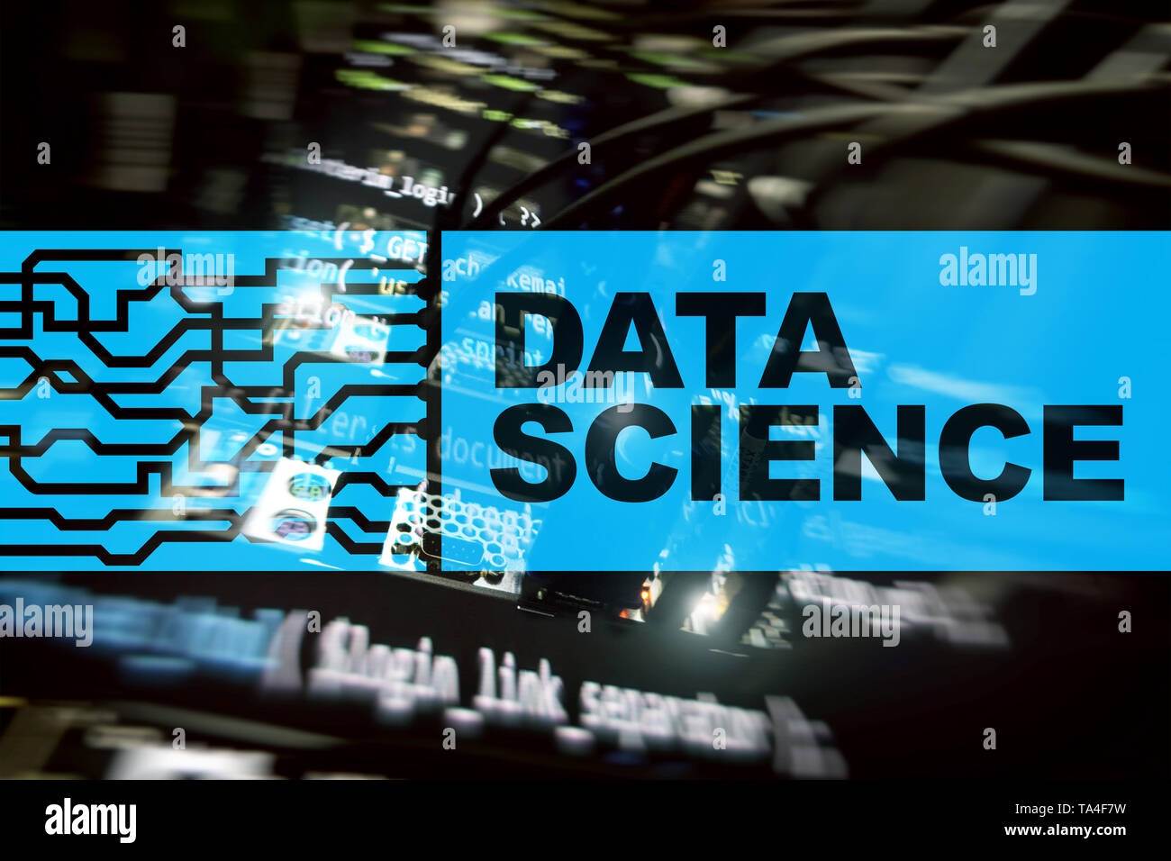 Data Science Artificial Intelligence Concept. Futuristic Supercomputer background Stock Photo ...
