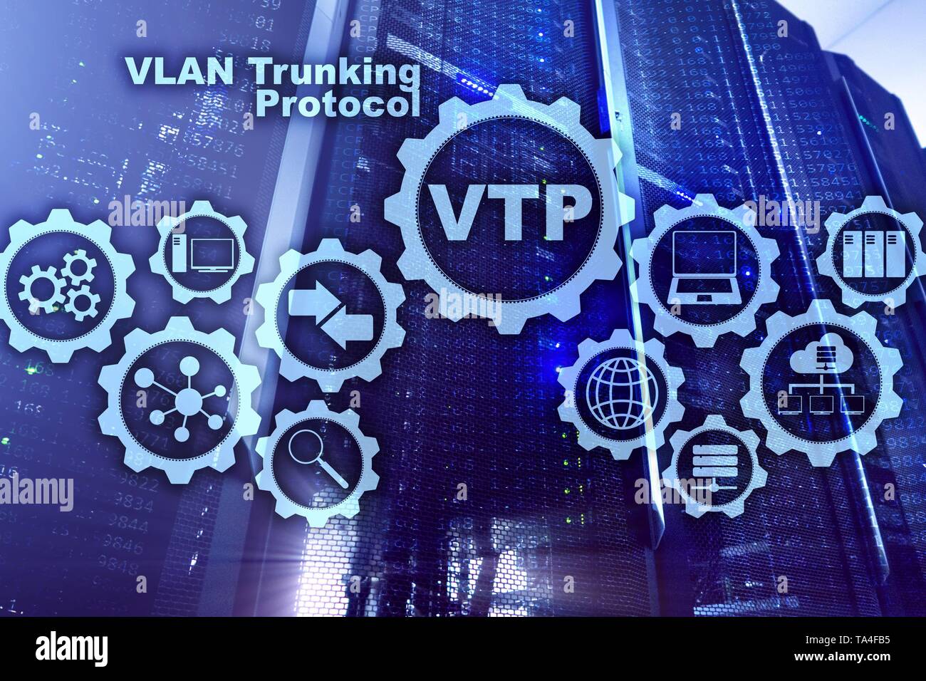 VLAN Trunking Protocol. Virtual Local Area Network. VTP Stock Photo - Alamy