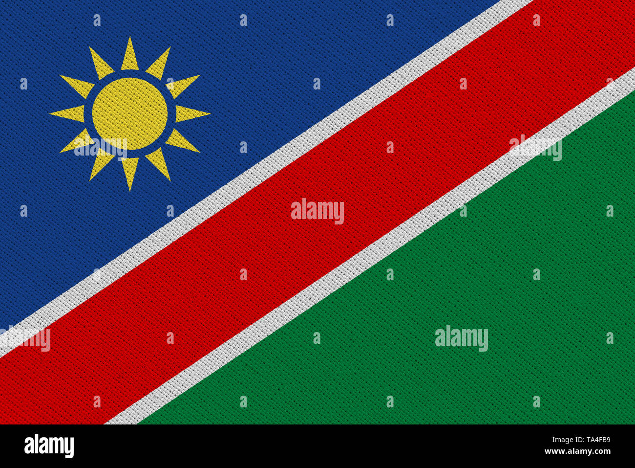 Namibia fabric flag. Patriotic background. National flag of Namibia ...