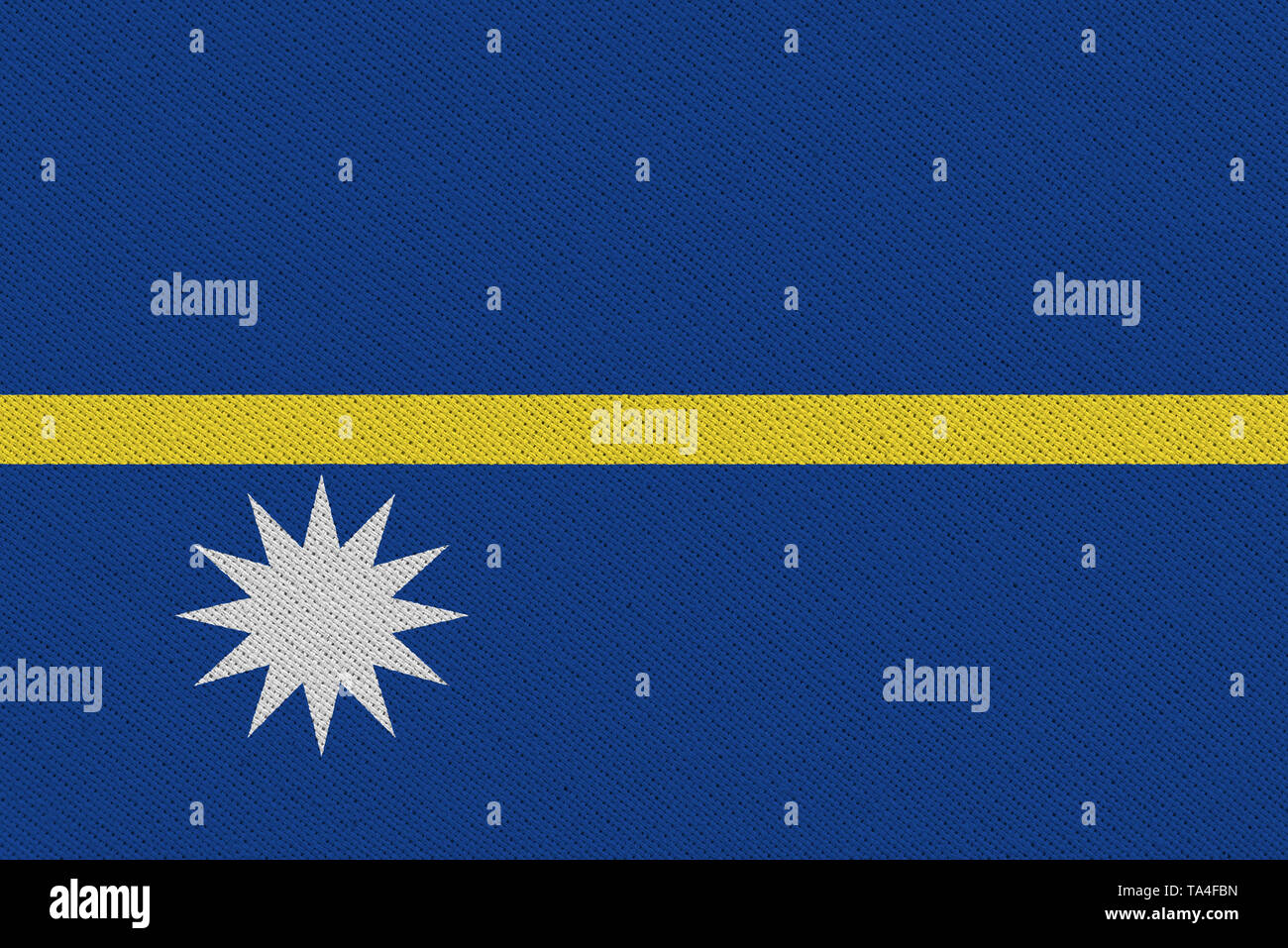 Nauru fabric flag. Patriotic background. National flag of Nauru Stock ...