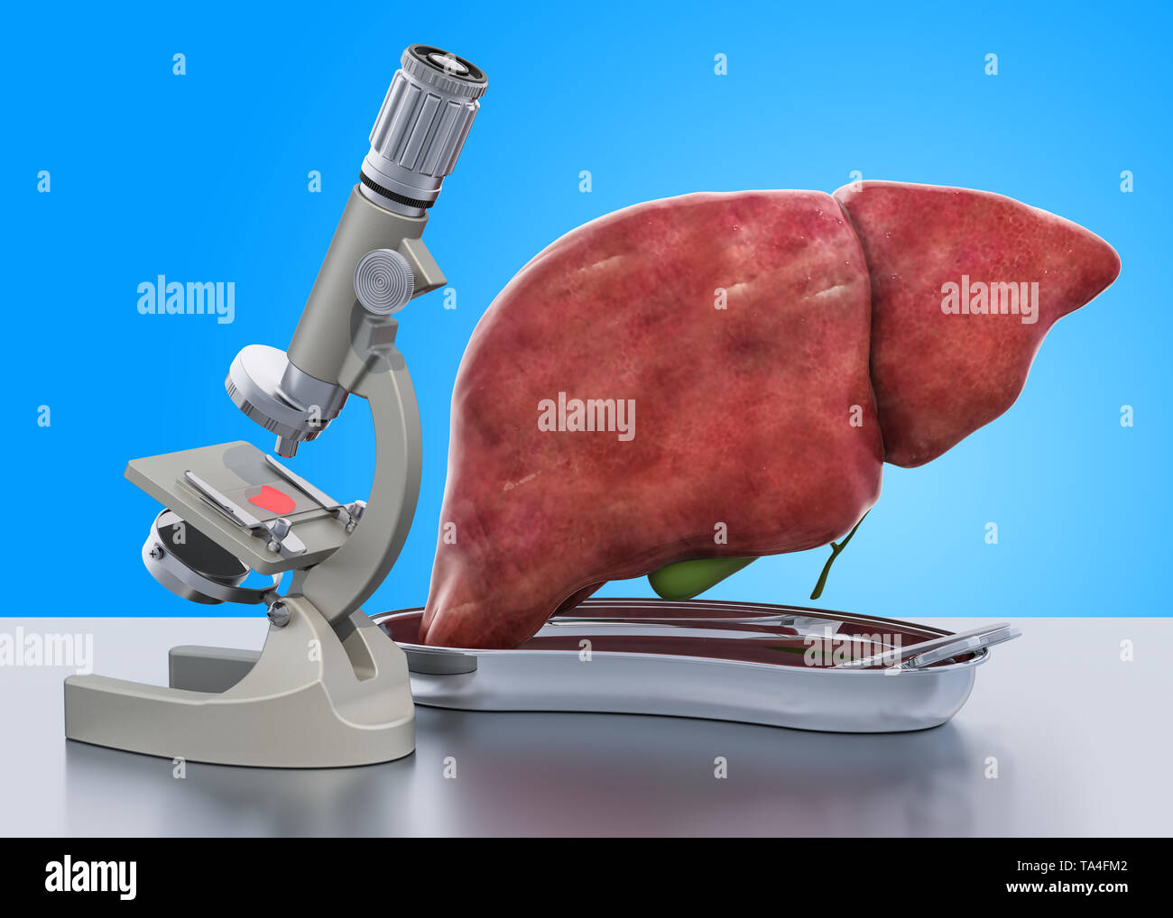 Research and diagnostics of liver disease concept. Laboratory ...