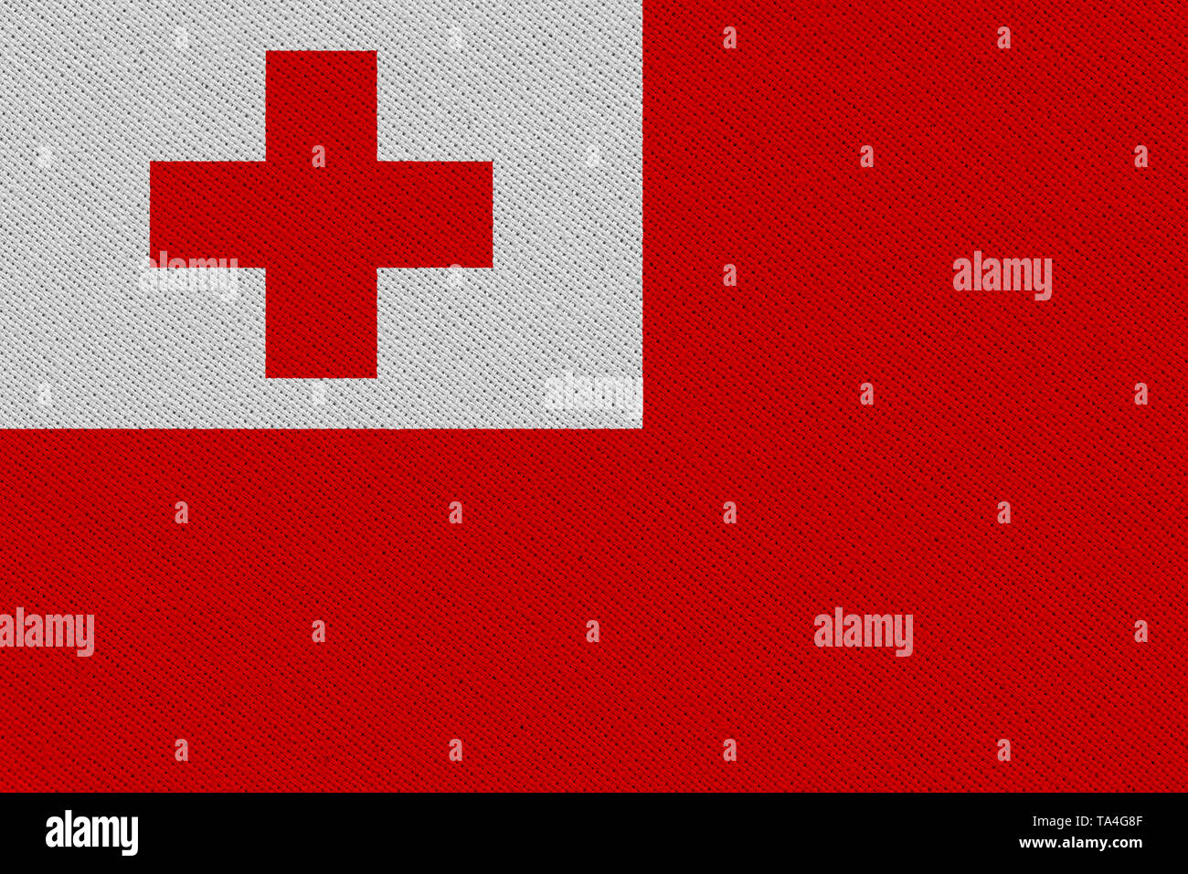 Tonga fabric flag. Patriotic background. National flag of Tonga Stock ...
